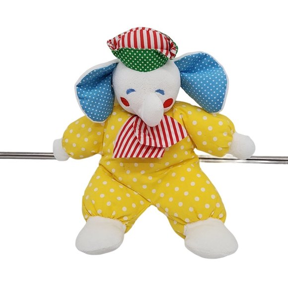 Eden | Toys | Vintage Eden Clown Elephant Yellow Polka Dots Baby Soft ...